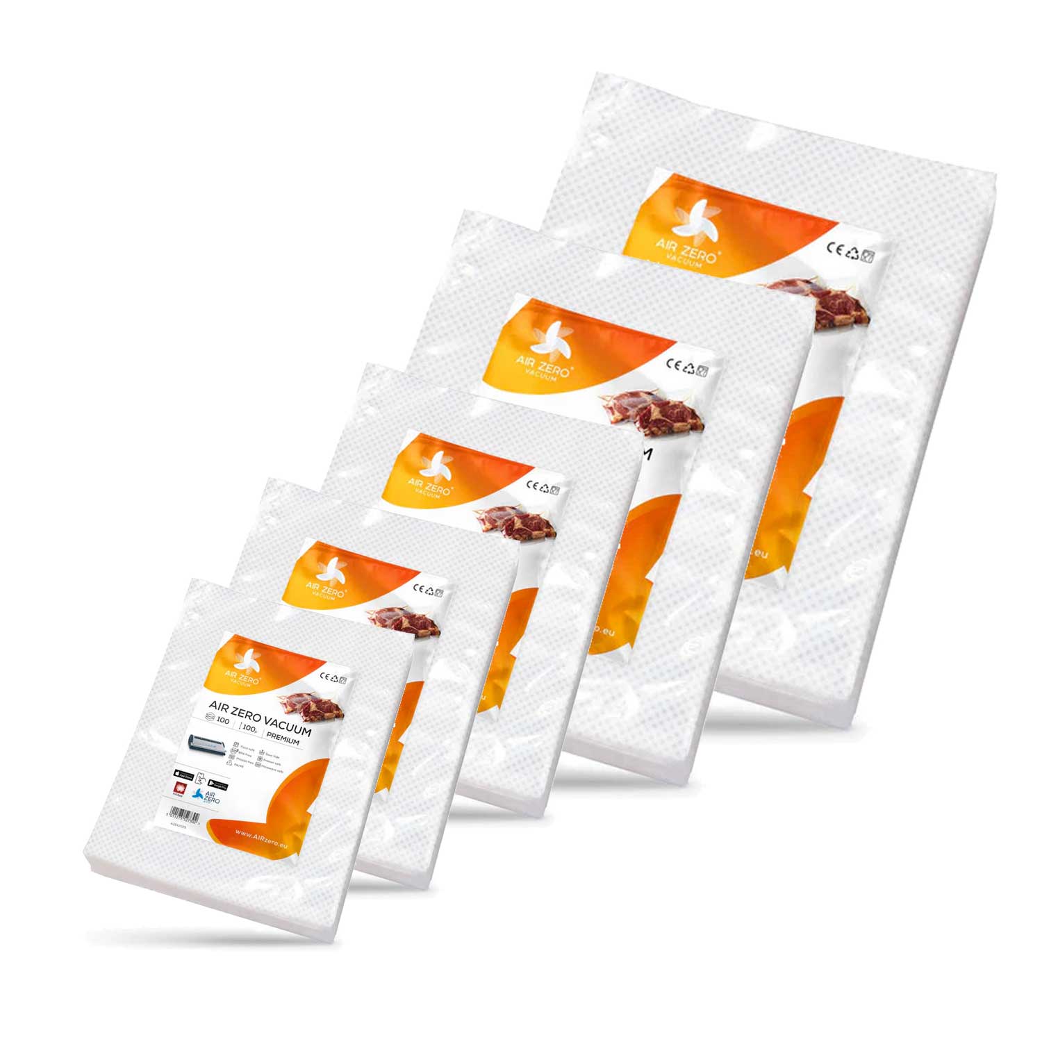 Air Zero Big Mix vákuumtasak csomag – 5×100 db, 5 méret